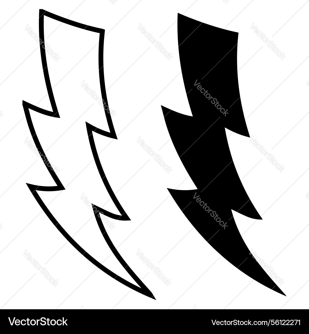 Hand drawn thunderbolt eps Royalty Free Vector Image