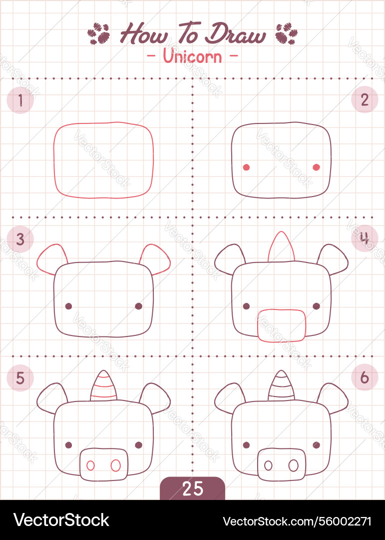 How to draw doodle animal cartoon character step Vector Image