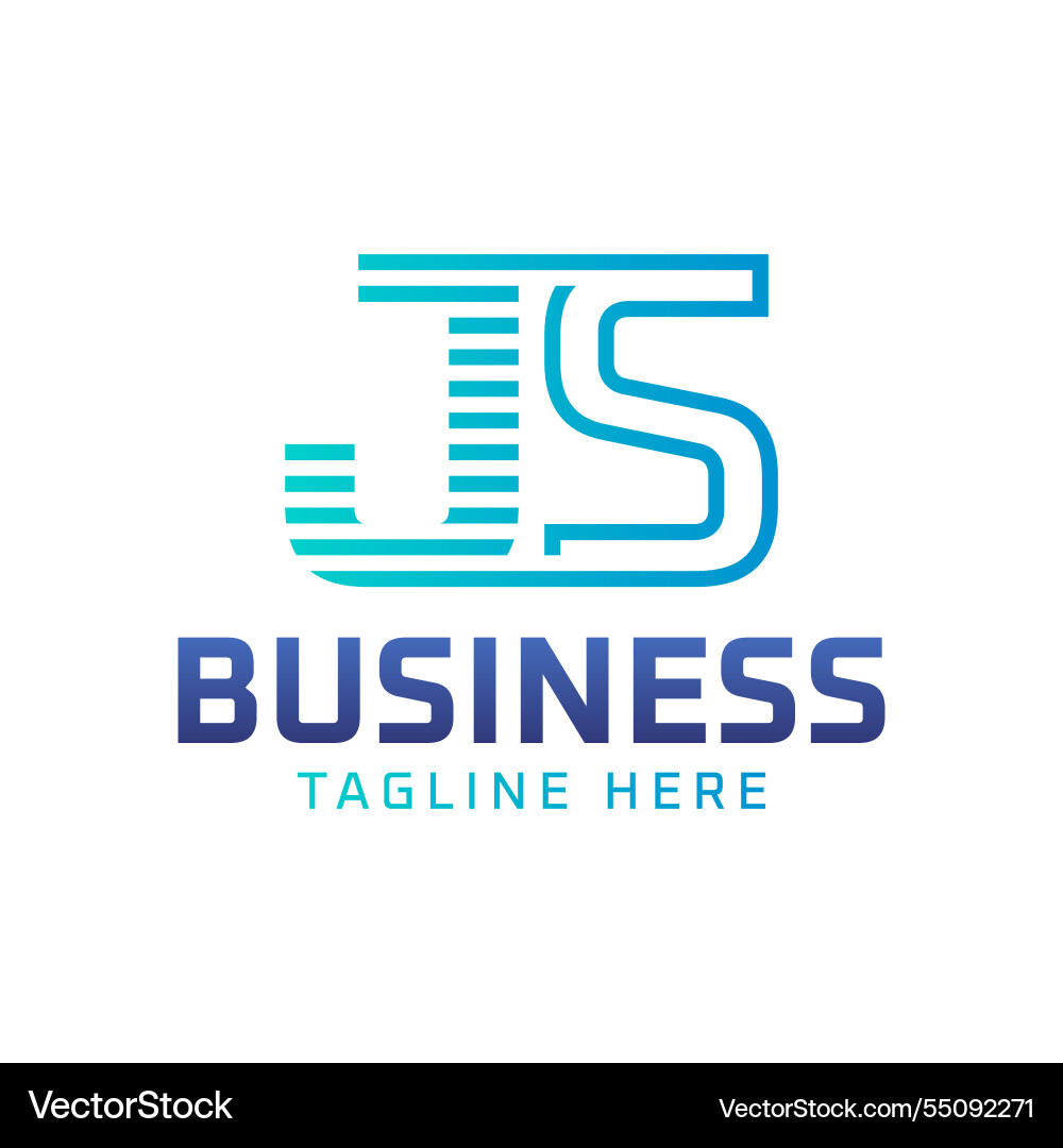 Js logo design sleek modern letter Royalty Free Vector Image