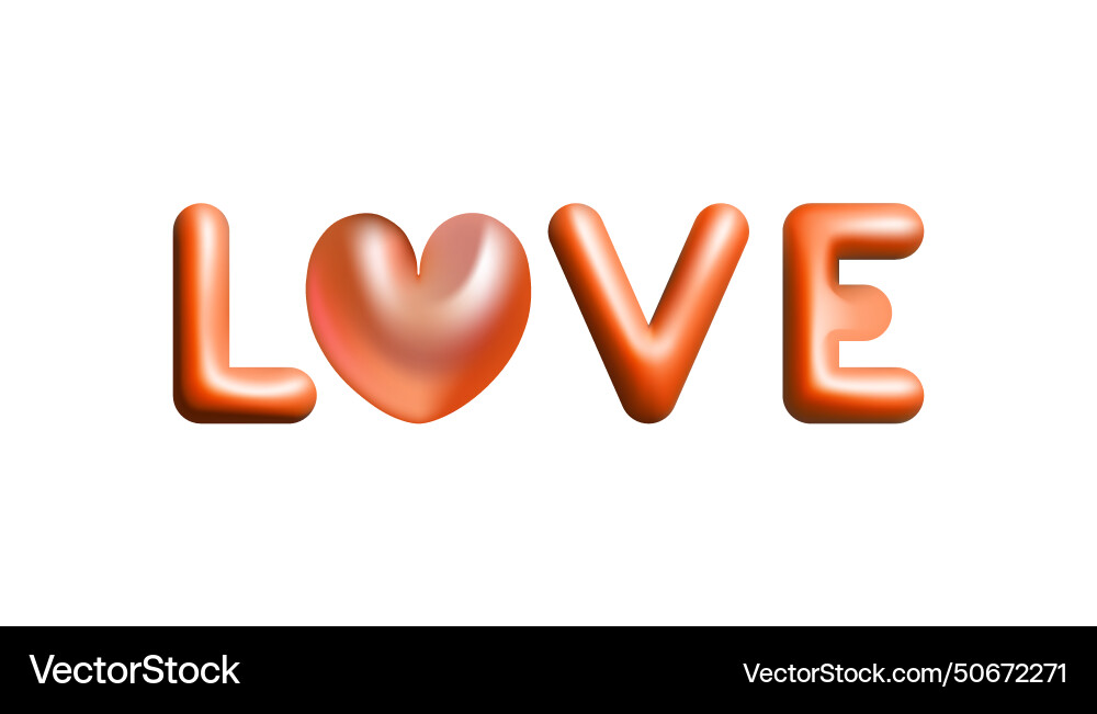 Love word 3d text design Royalty Free Vector Image