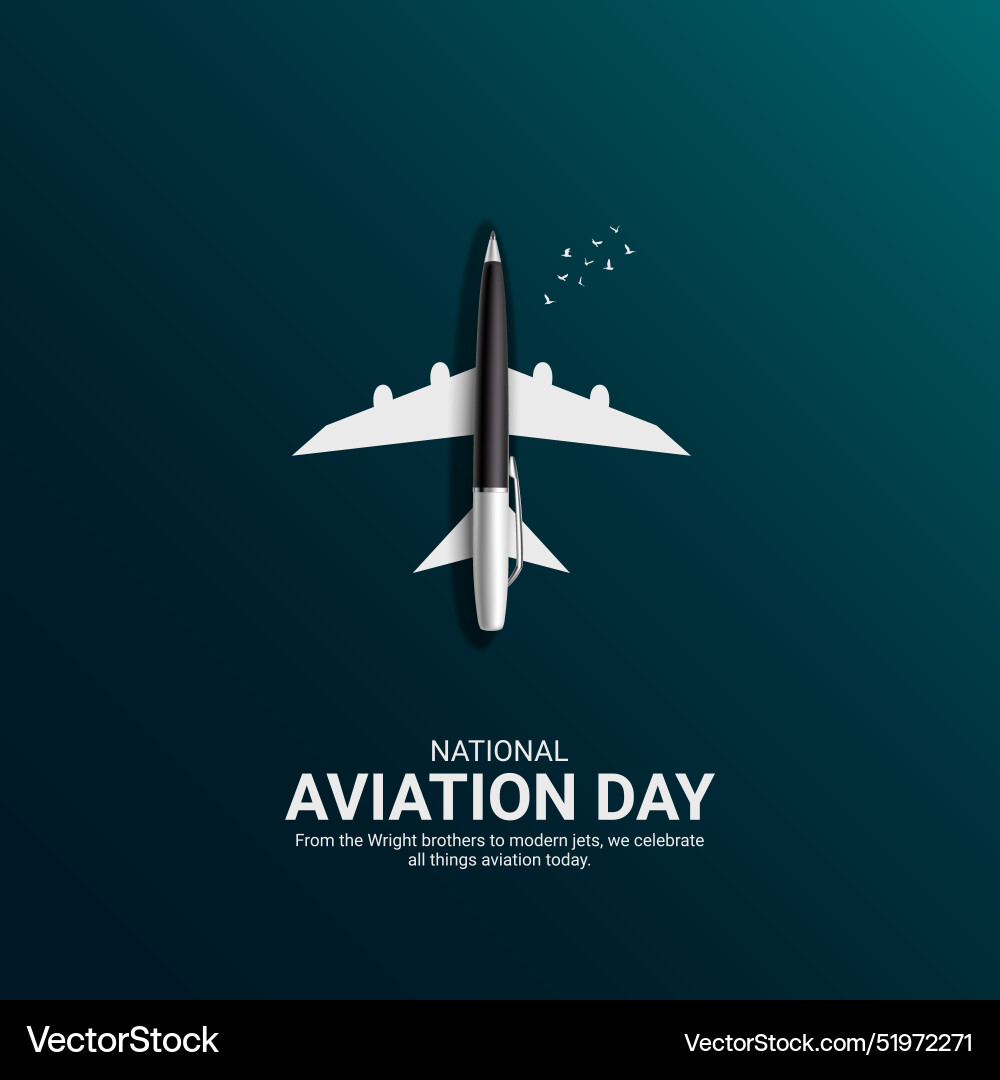 National aviation day creative ads design Vector Image