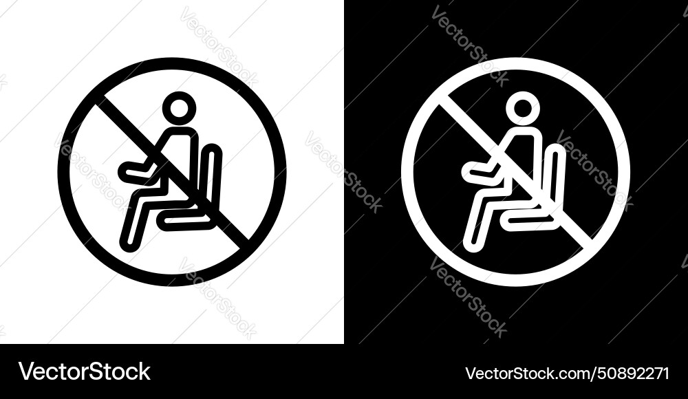 No sitting sign icon set ban Royalty Free Vector Image