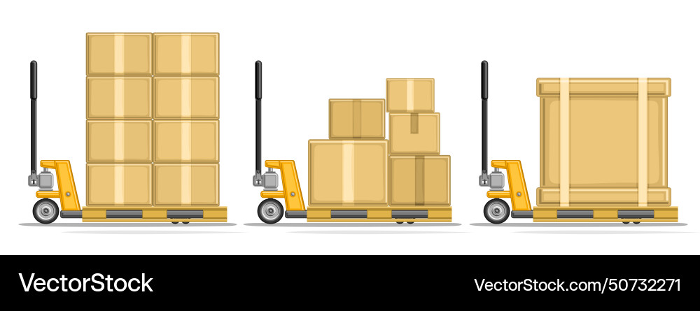 Set of pallet trucks – Royalty-Free Vector | VectorStock