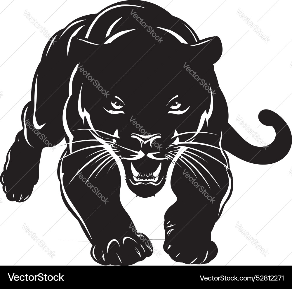Shadow sprinter running panther symbol fierce Vector Image