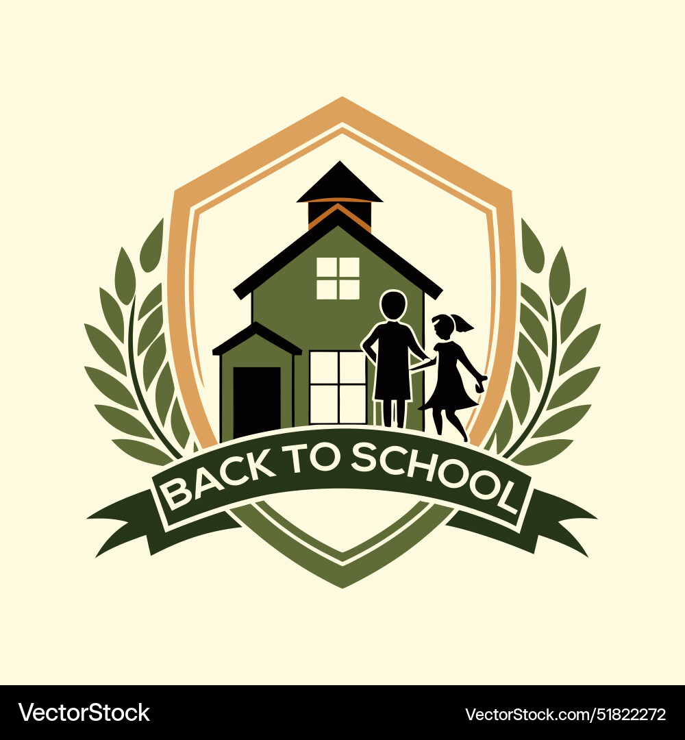 Back-to-school-with-simple-school-logo Royalty Free Vector