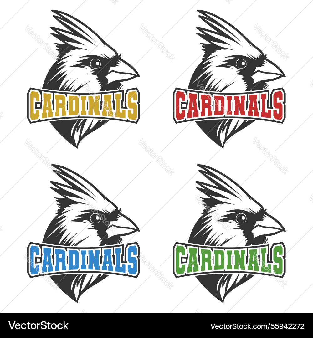 Cardinals clip art design shape Royalty Free Vector Image