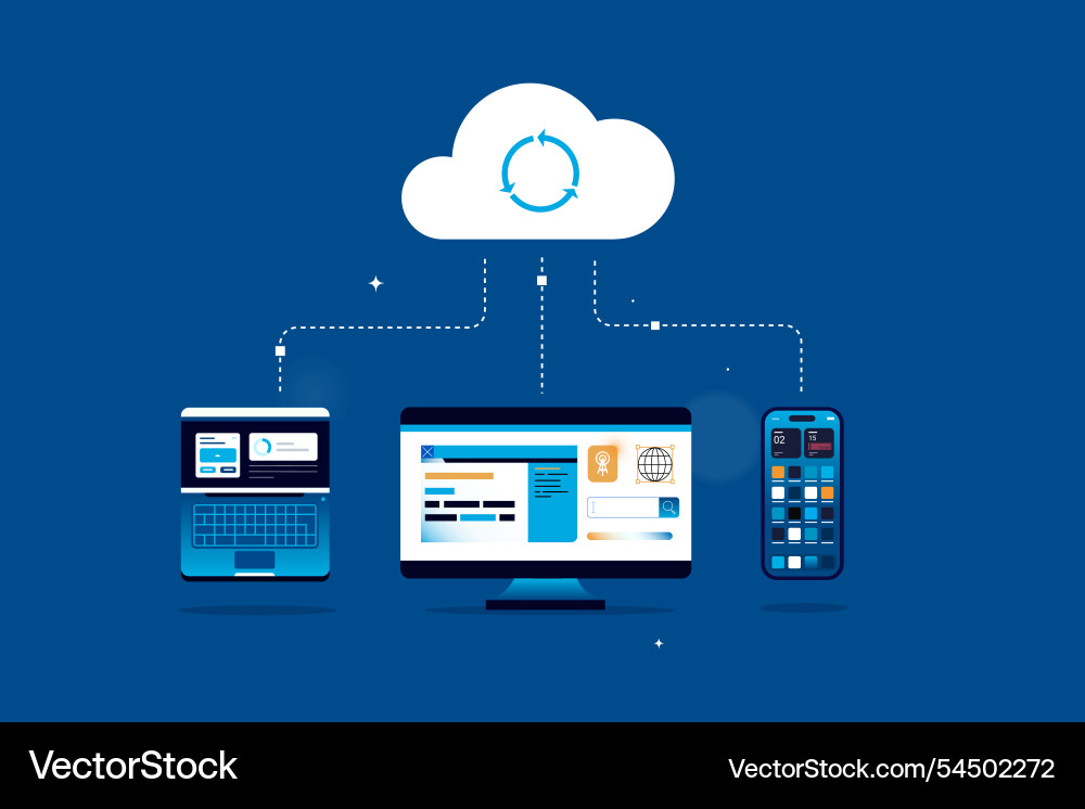 Cloud storage data exchange Royalty Free Vector Image