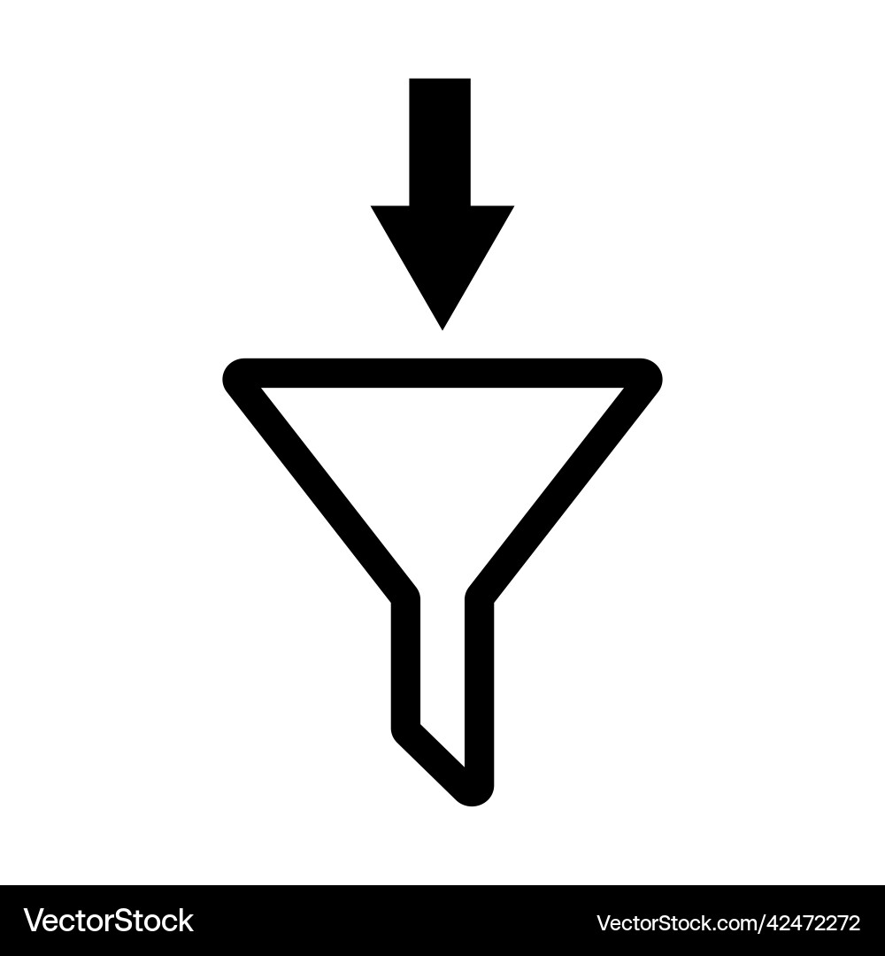 Down Arrow Filter Icons Royalty Free Vector Image