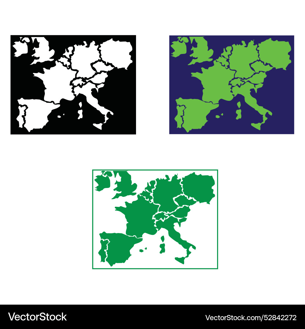 European continent map icon symbol design Vector Image