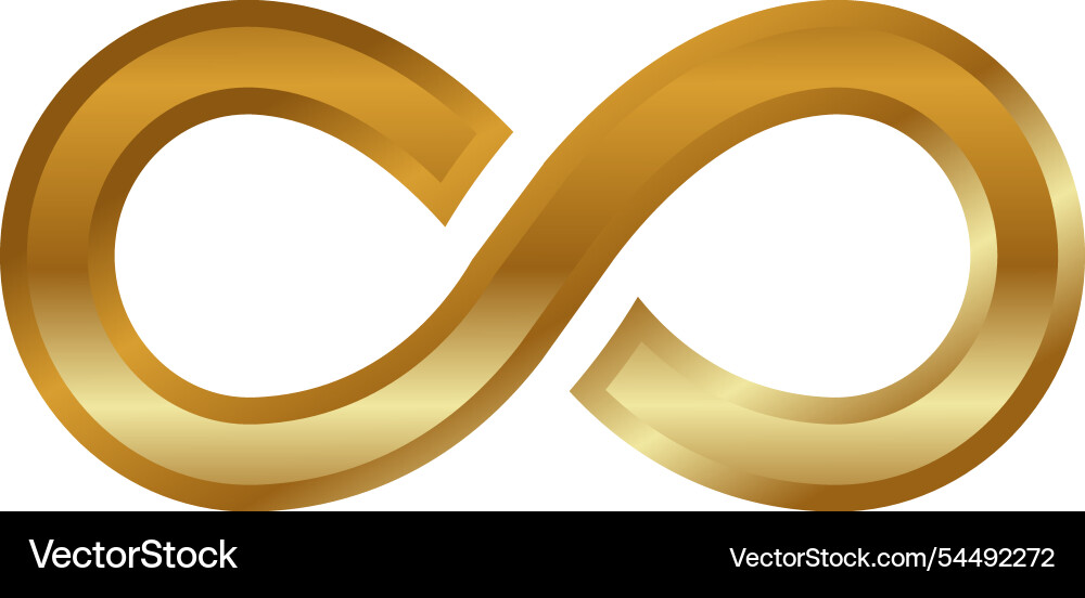 Gold infinity symbol Royalty Free Vector Image