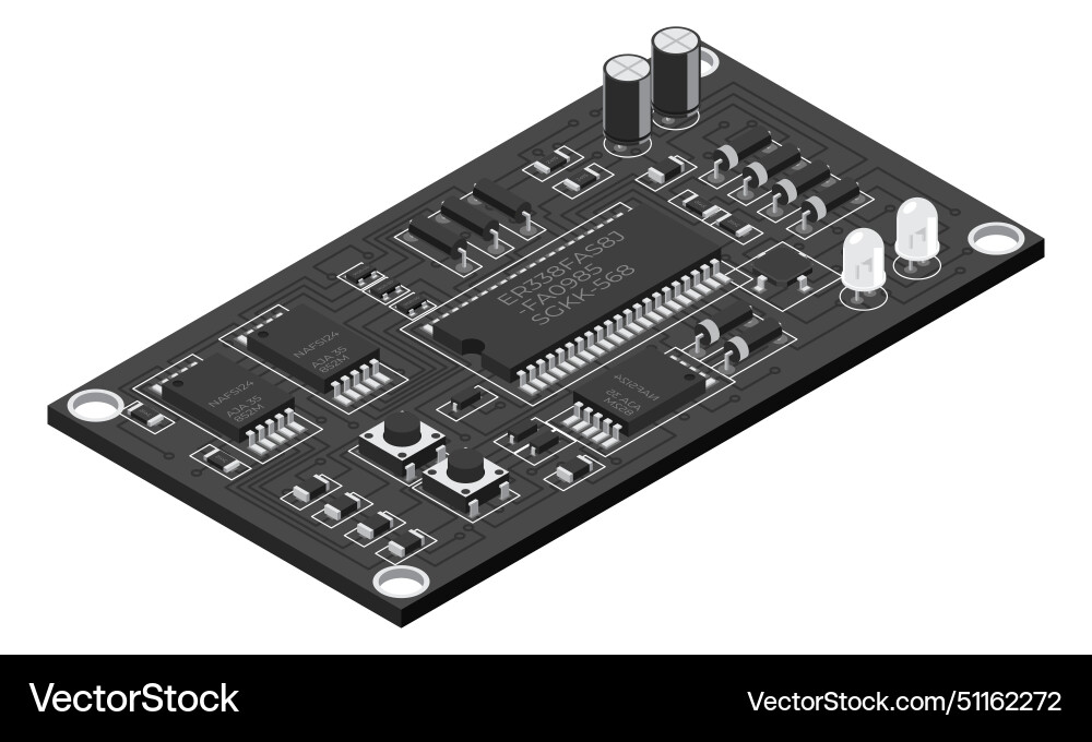Isometric electronic board printed Royalty Free Vector Image