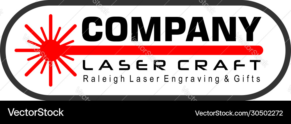 Laser craft logo design template red light Vector Image