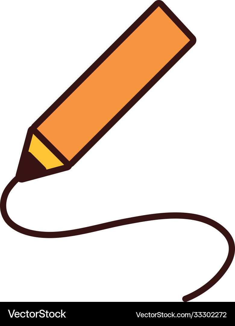 Pencil writing line and fill style icon Royalty Free Vector