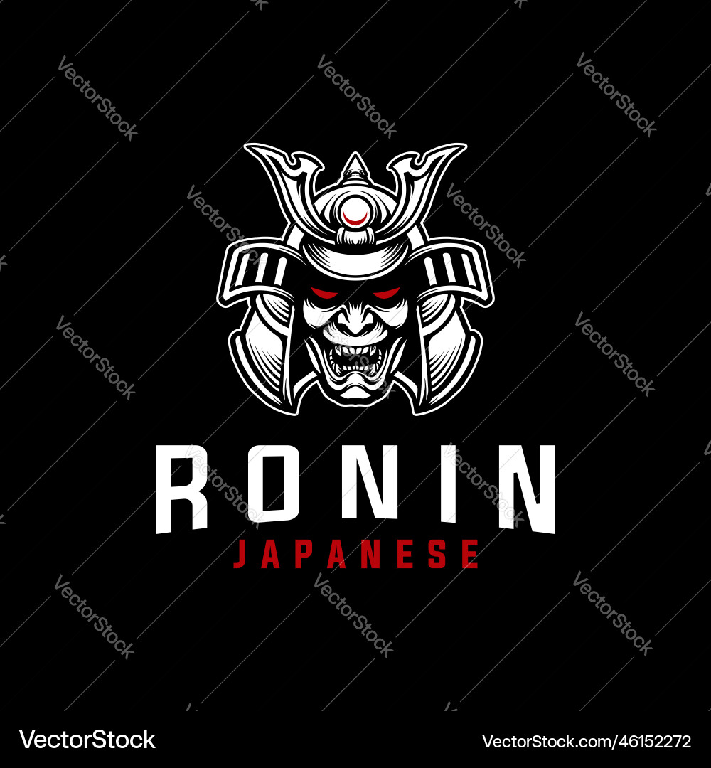 Samurai japanese ronin warrior graphic template Vector Image