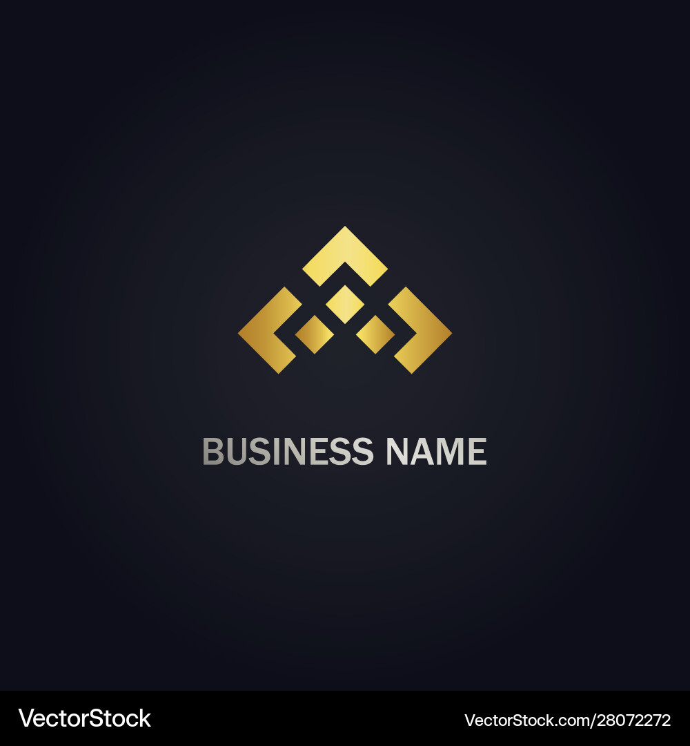 Square shape design gold logo Royalty Free Vector Image