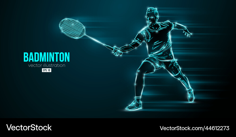 Abstract silhouette of a badminton player Vector Image