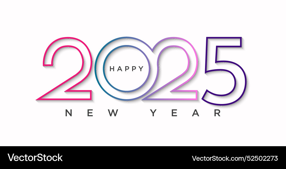 Beautiful 2025 number line 2025 new year for a Vector Image