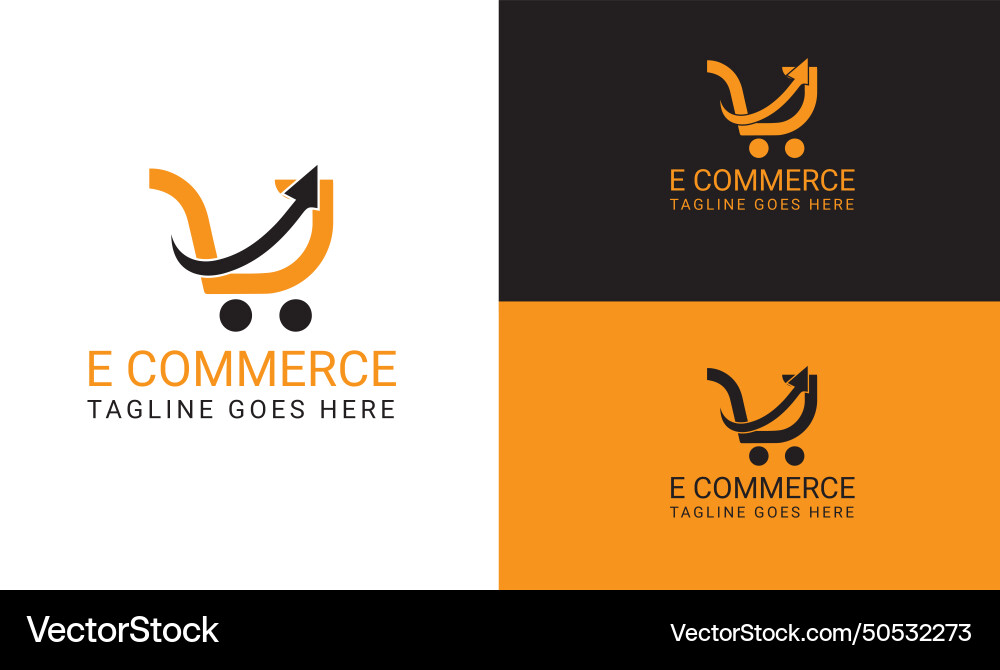 E commerce logo marketing Royalty Free Vector Image