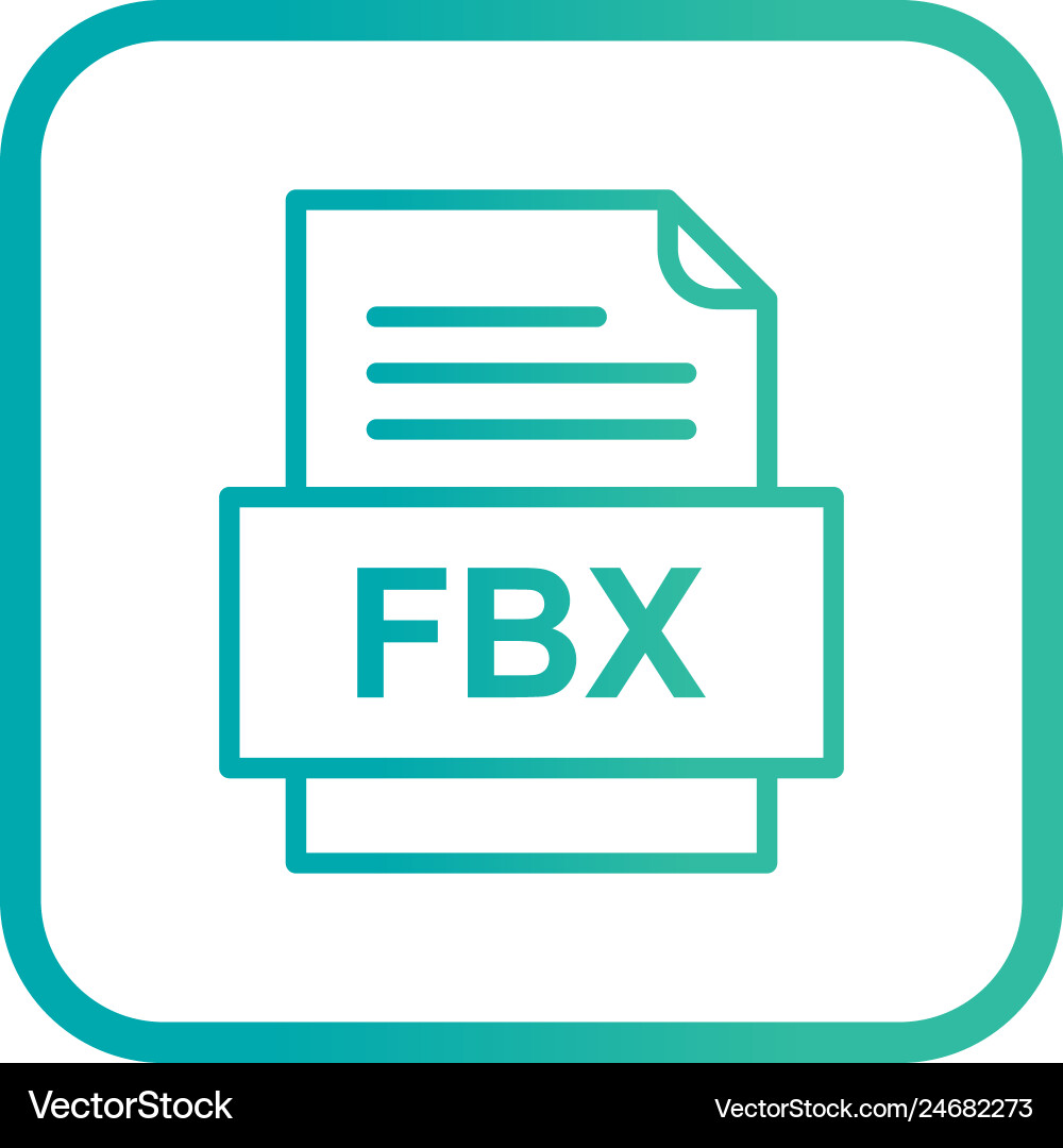 Fbx file document icon Royalty Free Vector Image