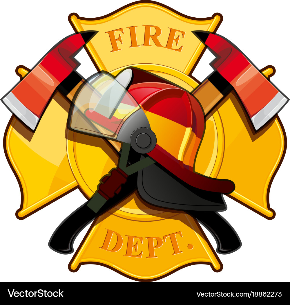 Fire department badge Royalty Free Vector Image