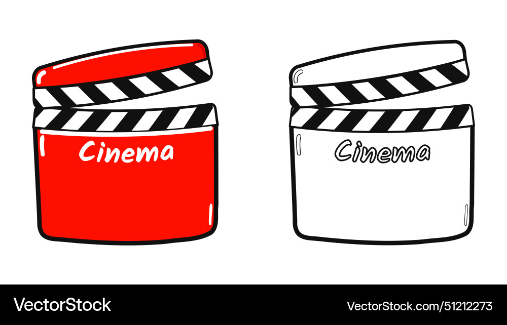 Funny cute happy movie clapper characters bundle Vector Image