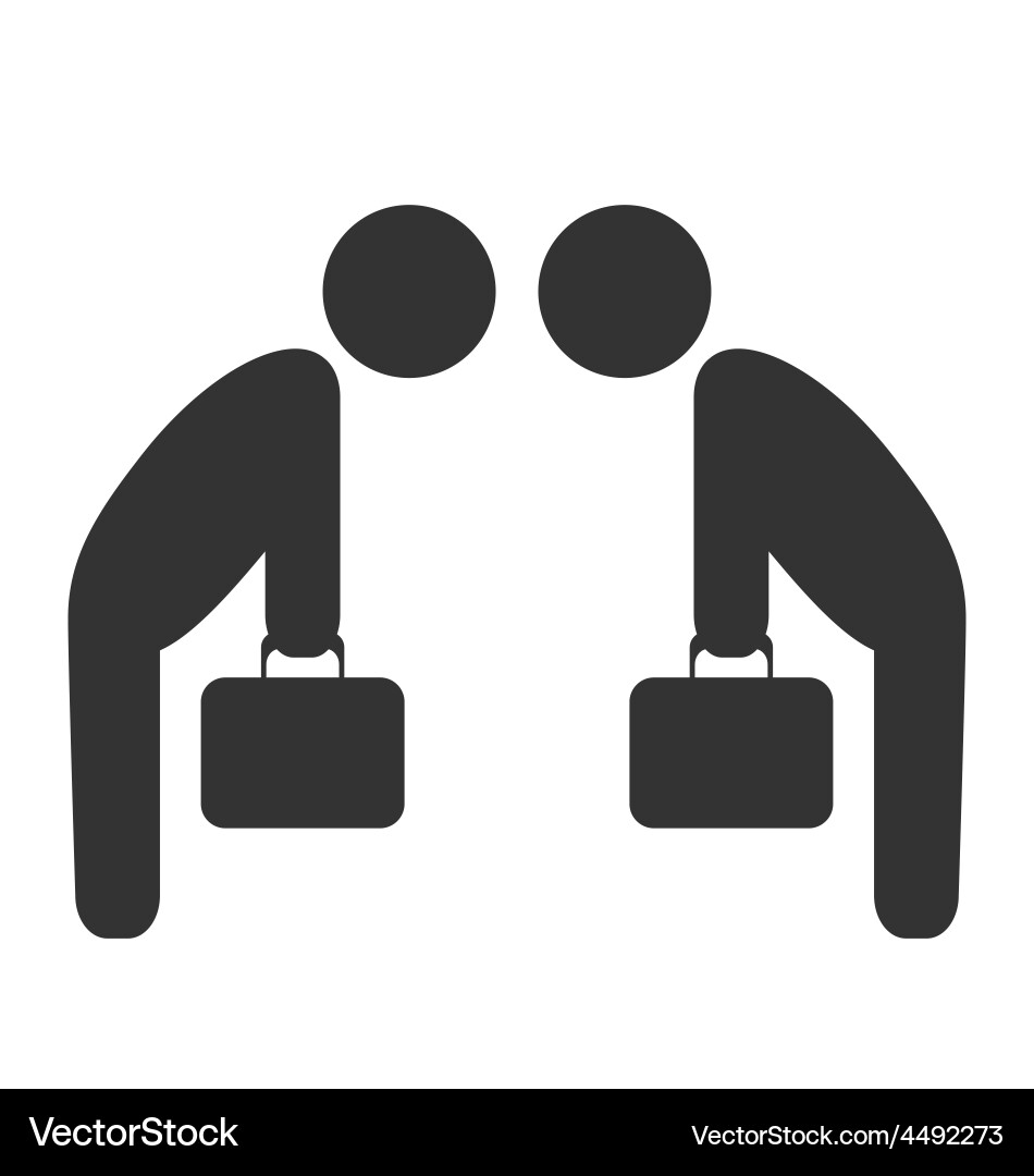 Greeting etiquette business situation icon Vector Image