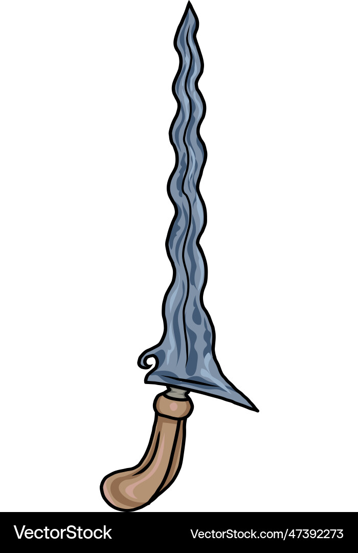 Keris traditional weapon indonesia drawing art Vector Image