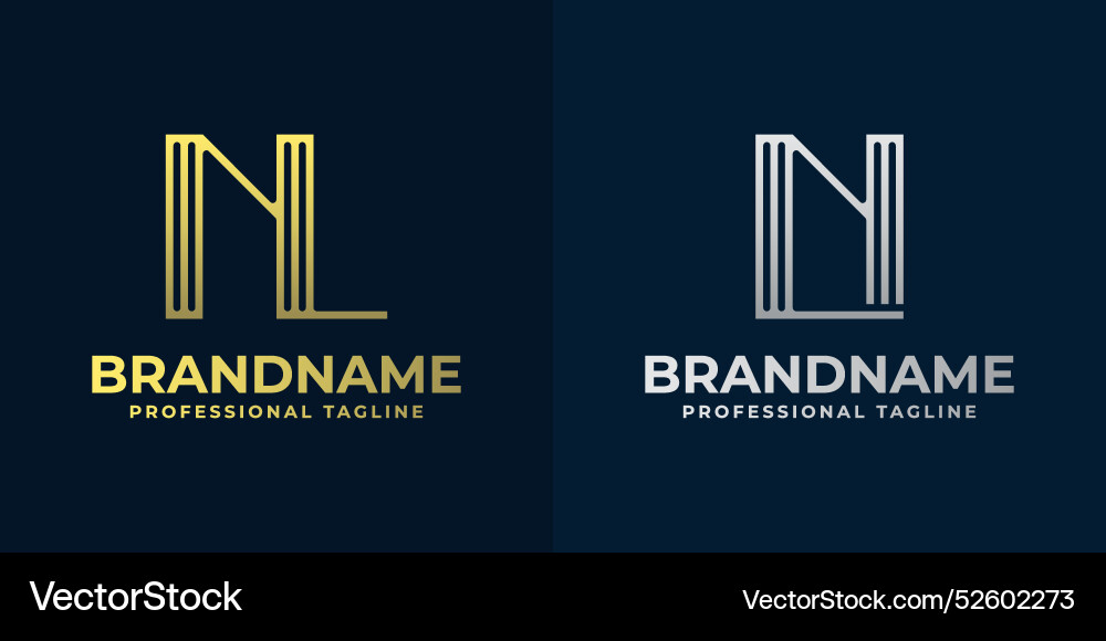 Letters nl and ln stripes logo suitable for any Vector Image