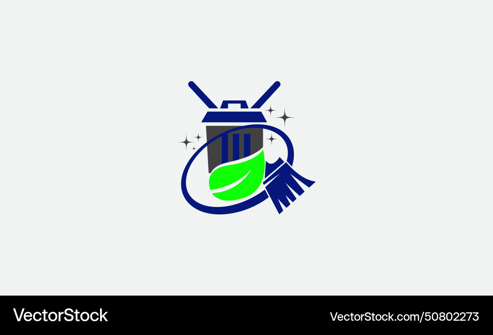 Minimal style bin logo design Royalty Free Vector Image
