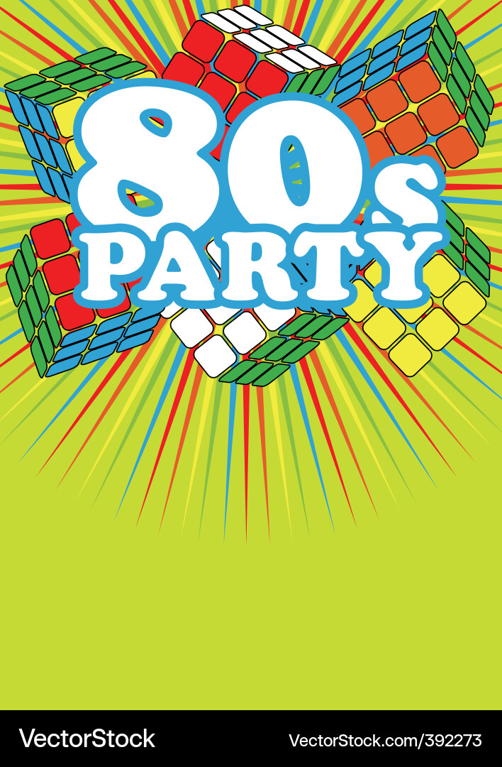Retro 80s Party Background Royalty Free Vector Image