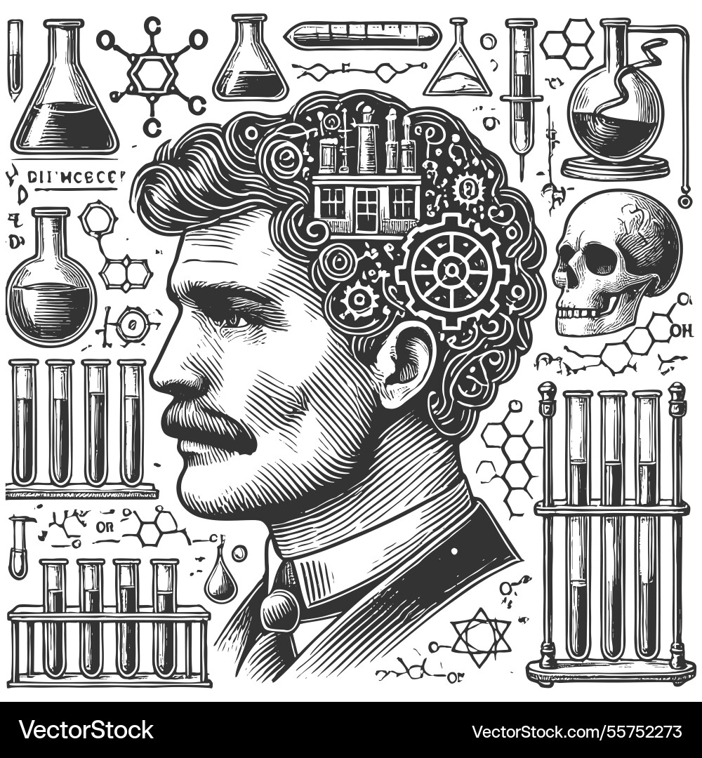 Surreal science and education Royalty Free Vector Image