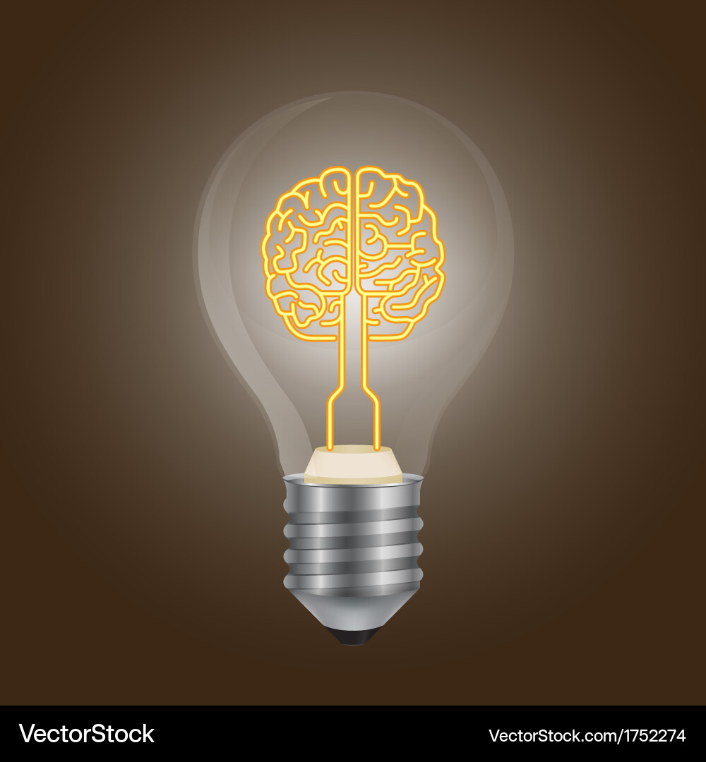 Brain lamp Royalty Free Vector Image - VectorStock