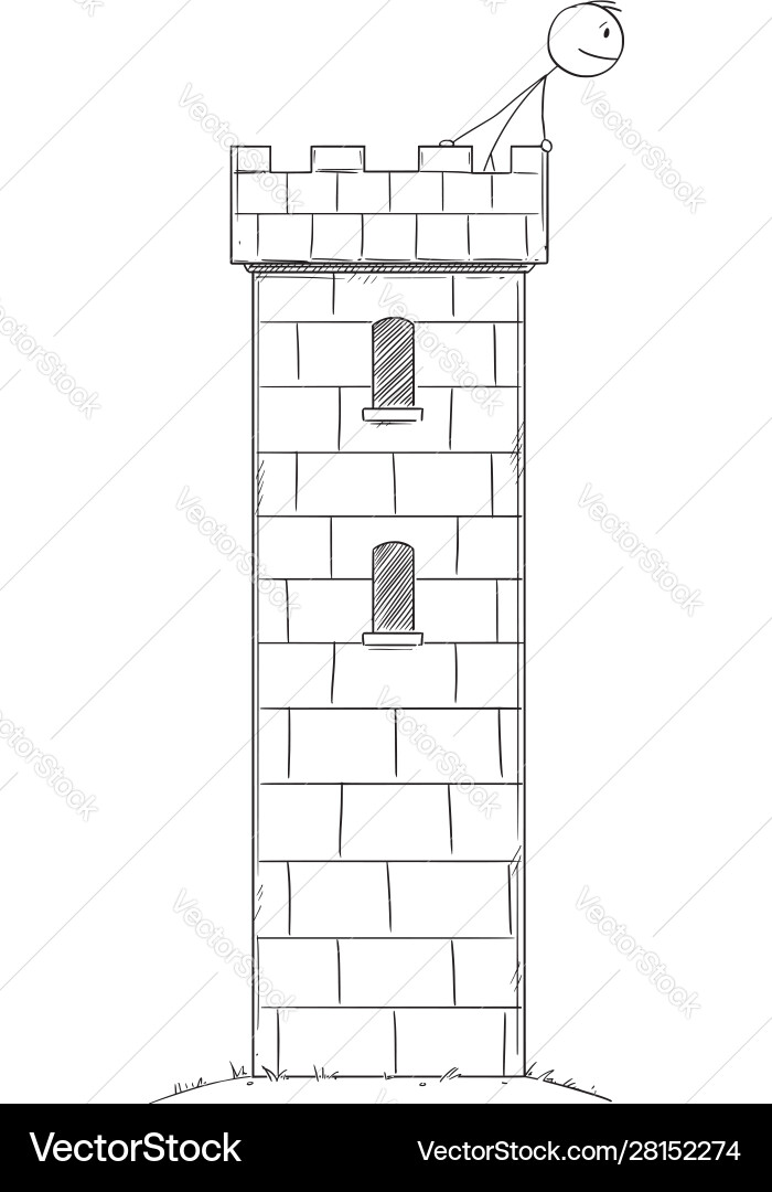 Businessman Hidden in Tower Royalty Free Vector Image
