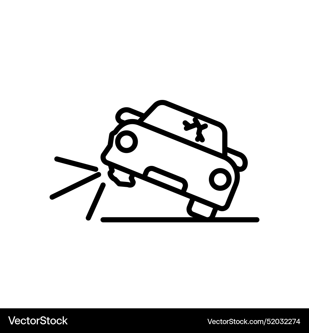 Car accident icon linear logo mark in black Vector Image