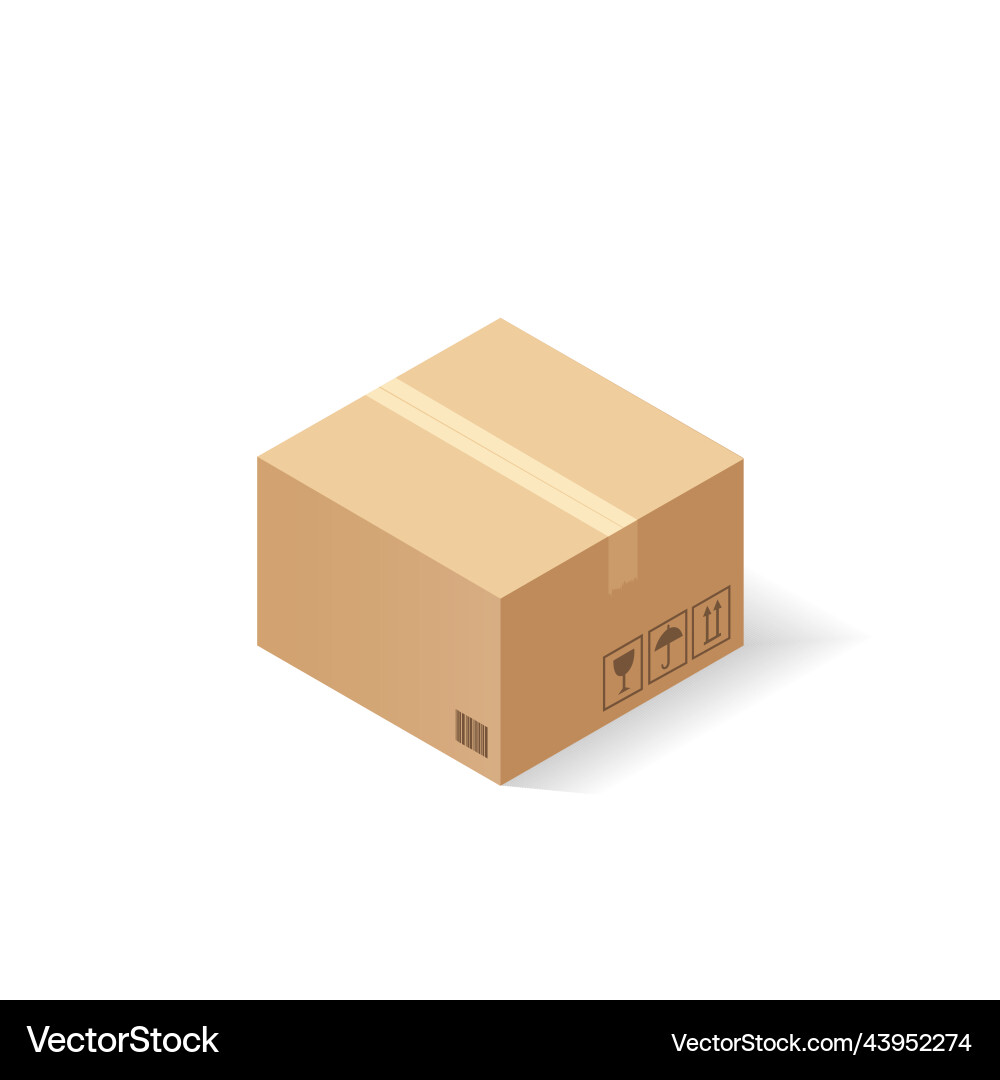 Carton cardboard box delivery and packaging Vector Image