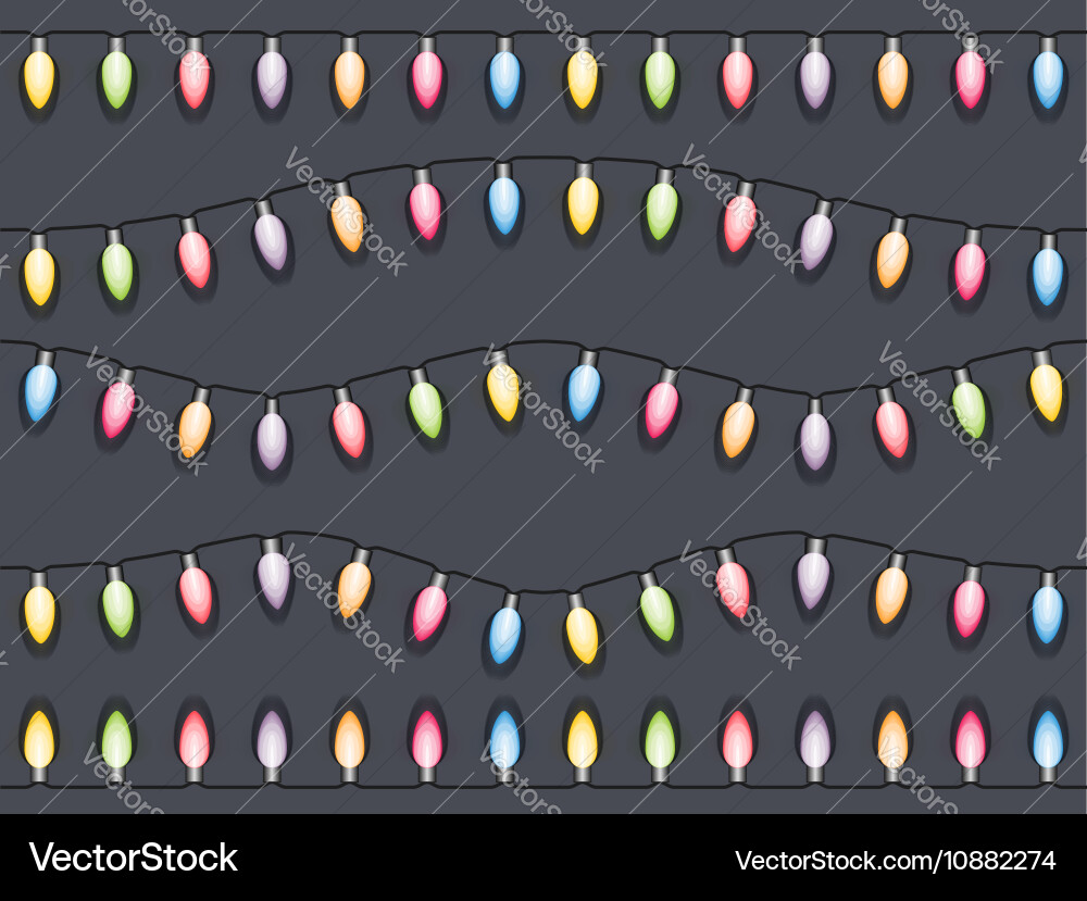 Christmas Lights Seamless Pattern Royalty Free Vector Image