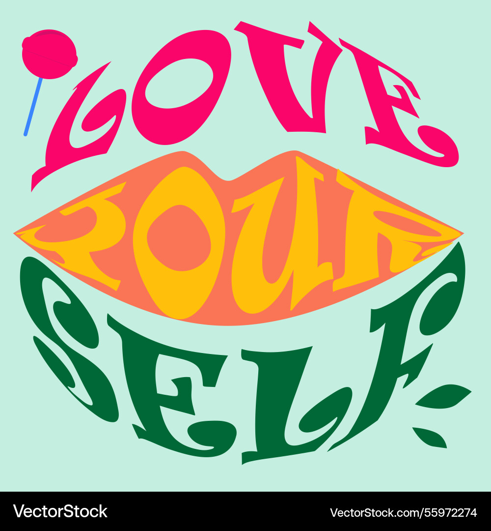 Circular love yourself Royalty Free Vector Image