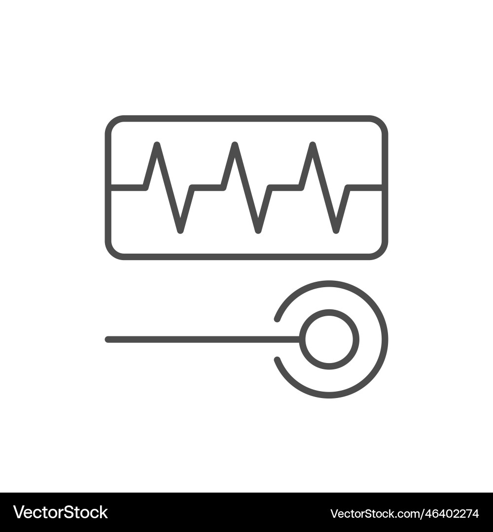 Electrocardiogram test line outline icon Vector Image