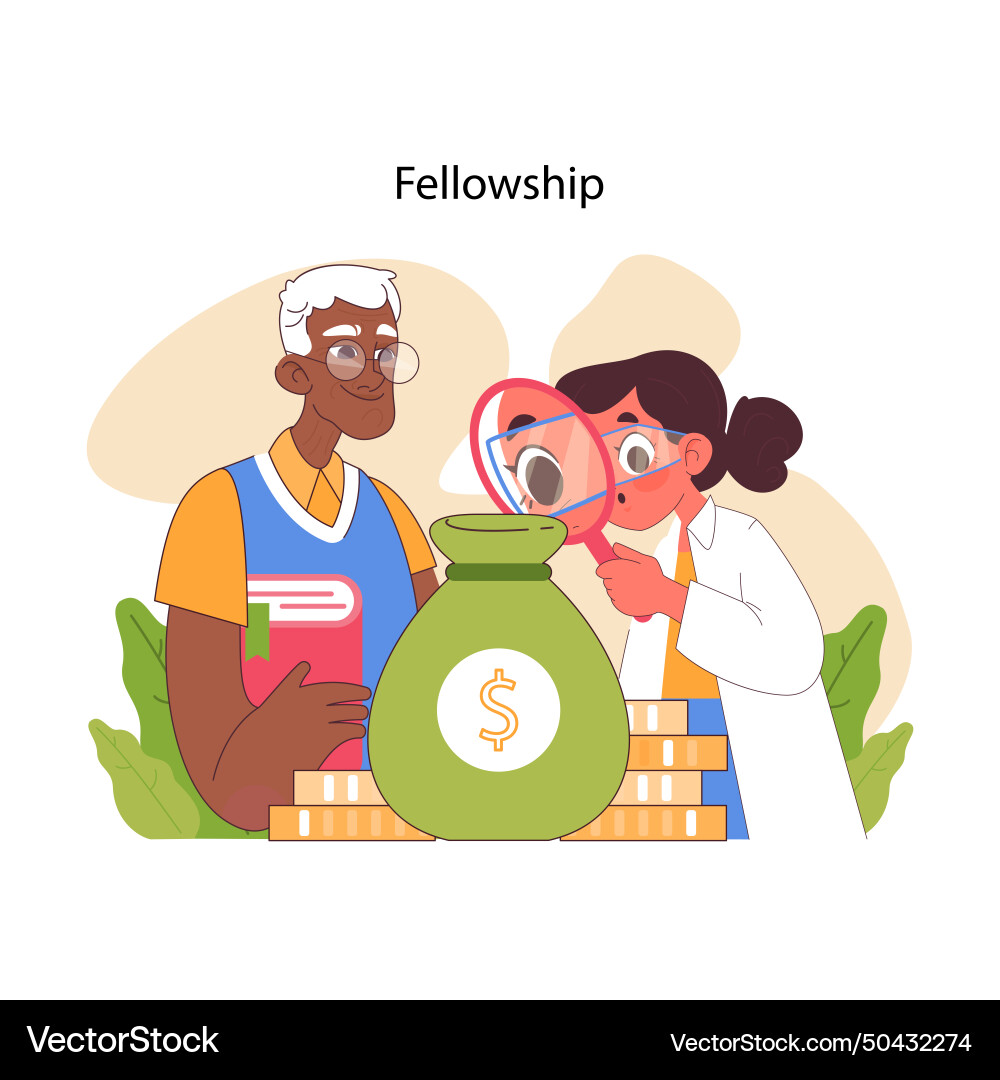 Fellowship concept flat Royalty Free Vector Image
