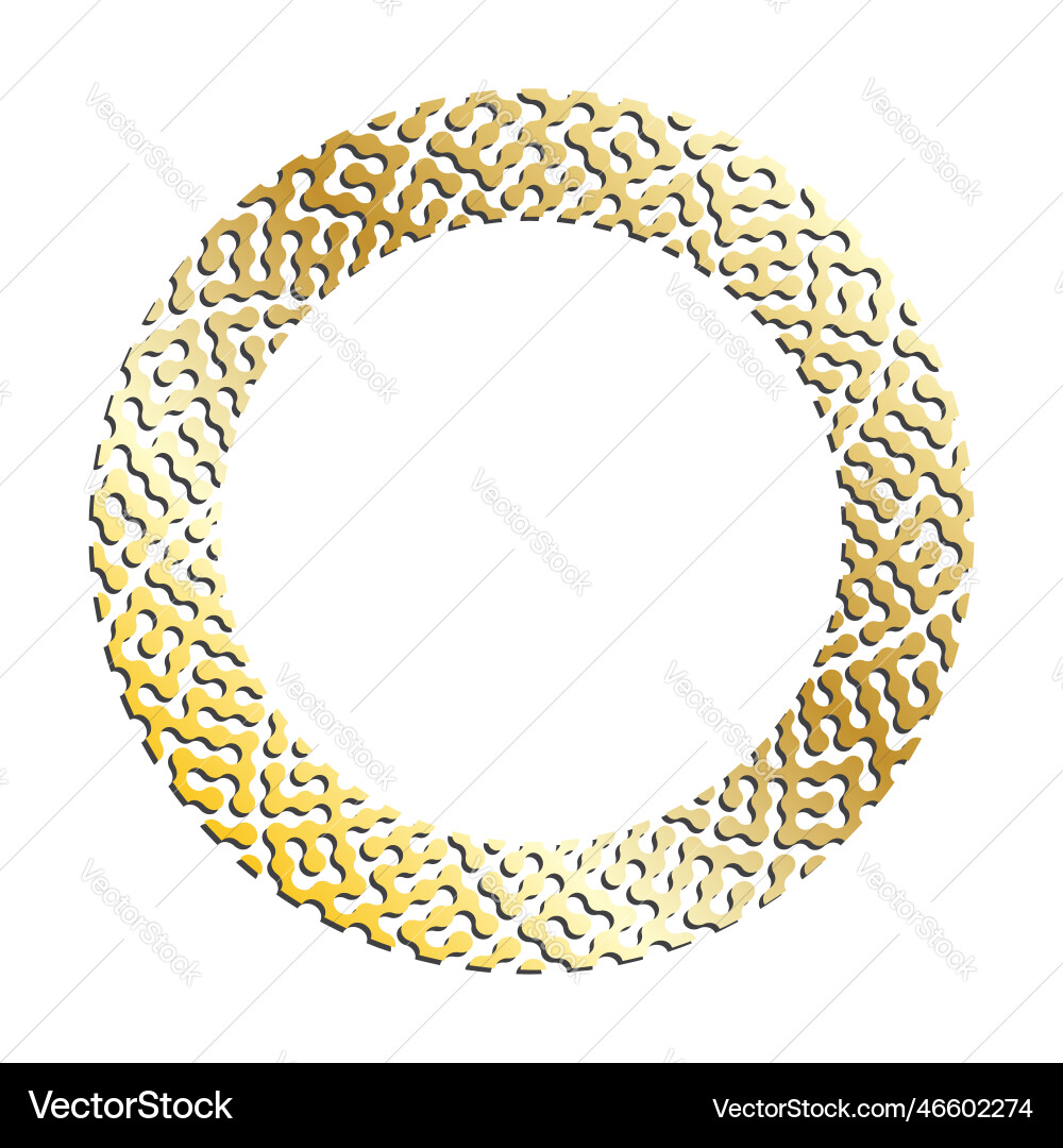 Golden Fractal Abstract Frame Royalty Free Vector Image