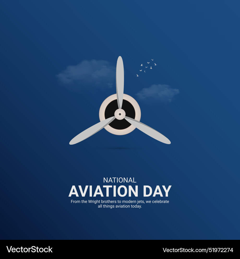 National aviation day creative ads design Vector Image