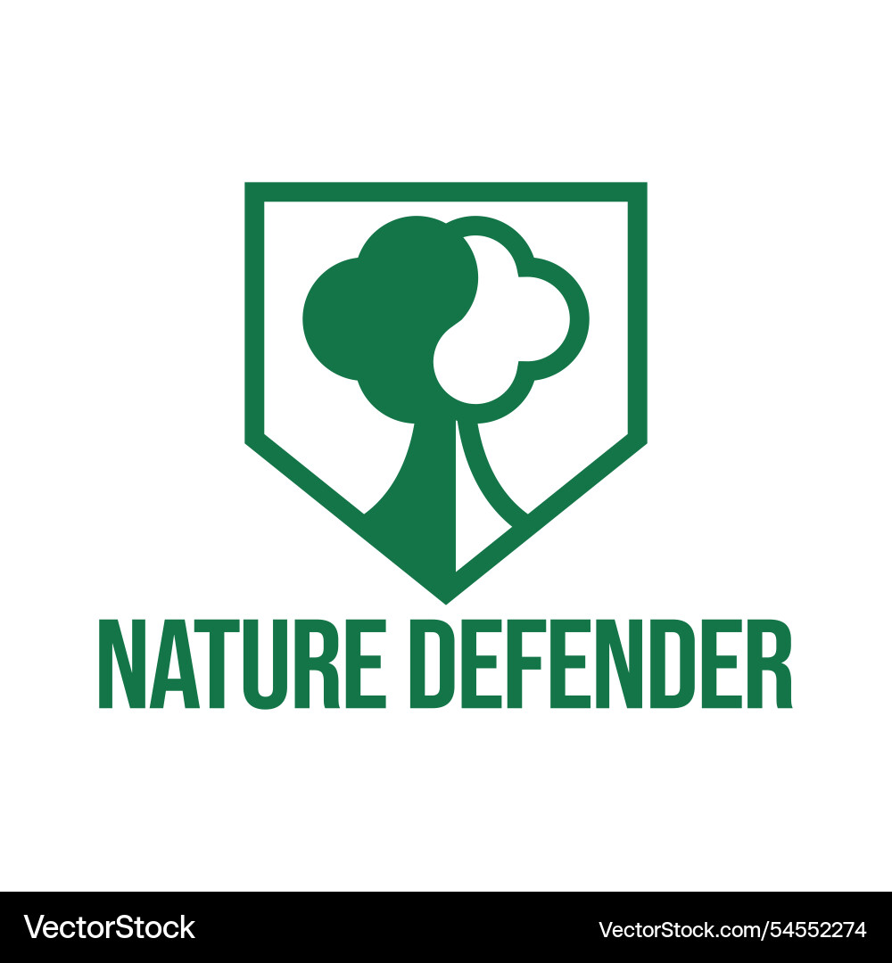 Nature defender flat minimalist logo design Vector Image