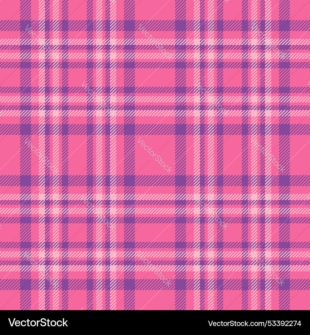 Plaid seamless pattern in pink check fabric Vector Image