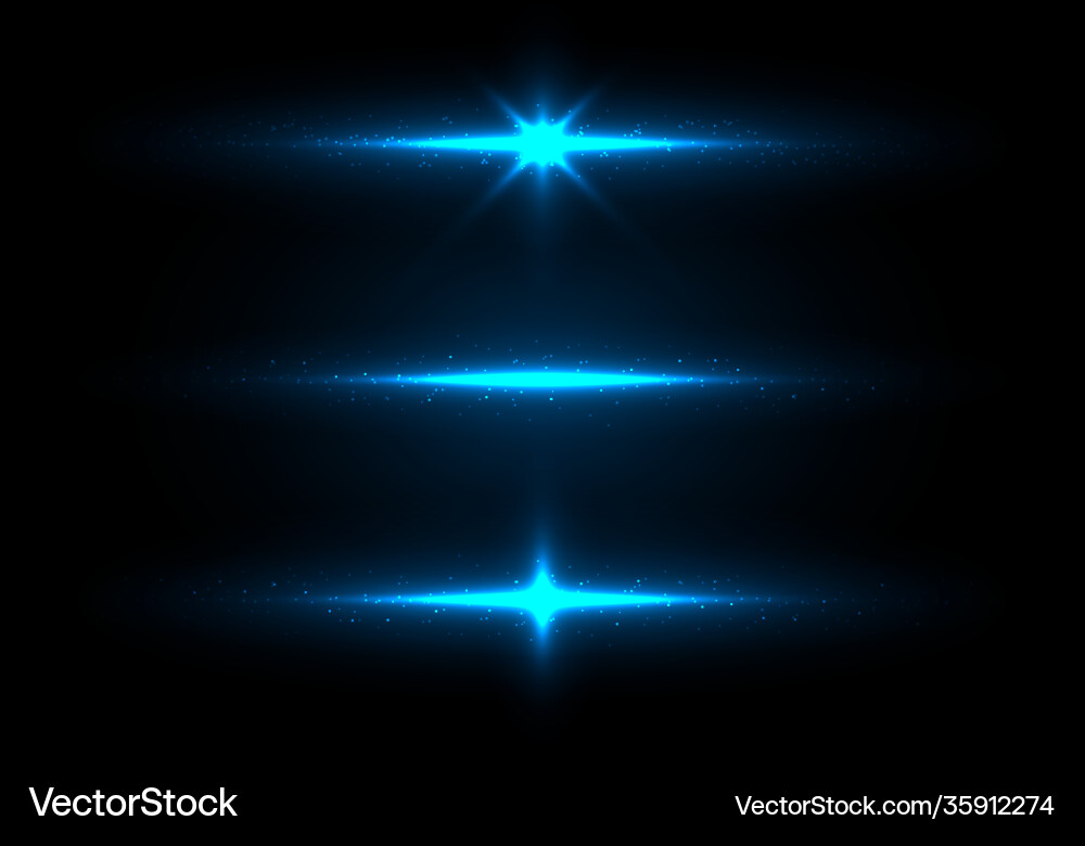 Set blue lighting glowing shining sparkling Vector Image