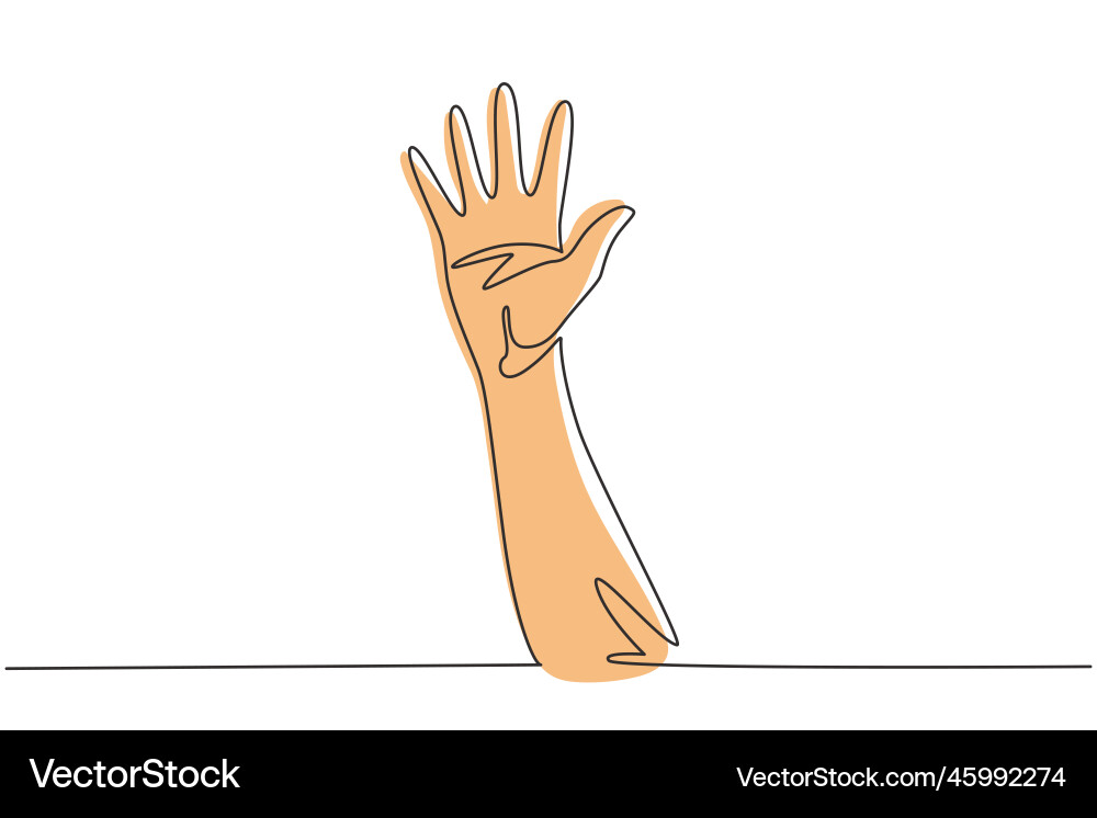 Single continuous line drawing hand count number Vector Image