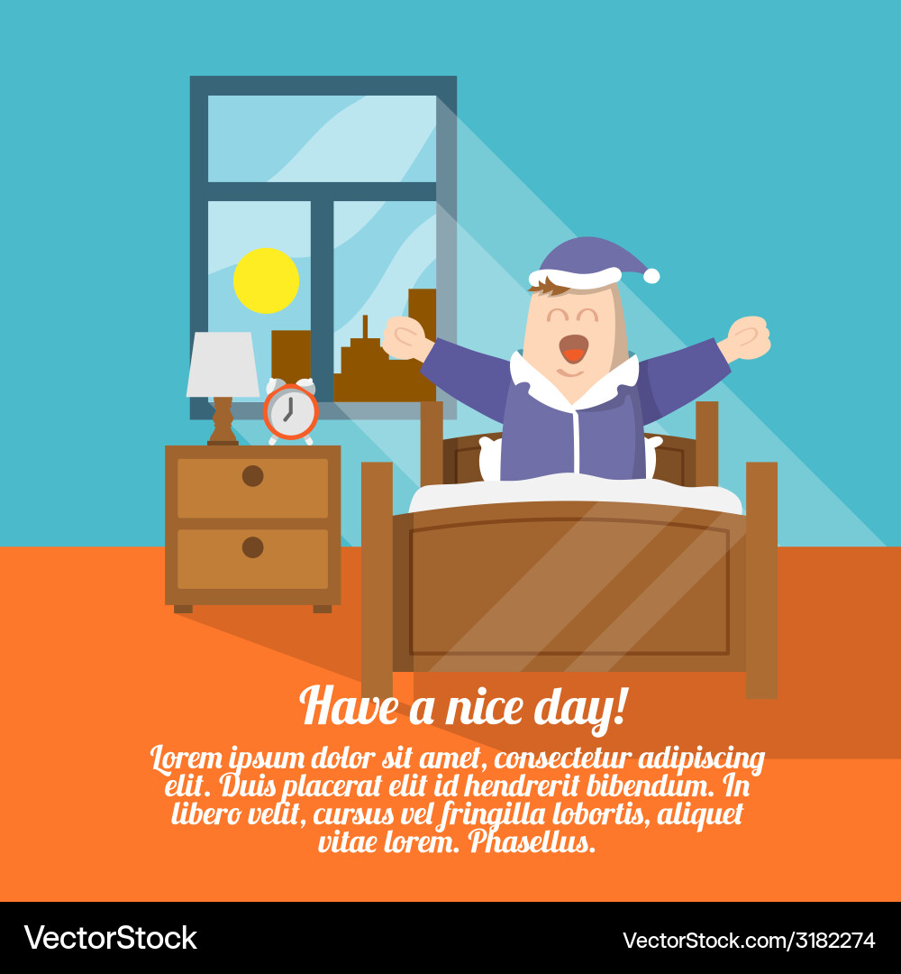 Waking up poster Royalty Free Vector Image - VectorStock