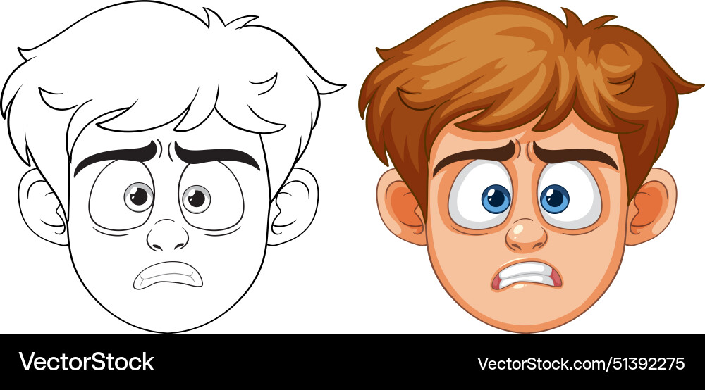 A boy with worried face Royalty Free Vector Image