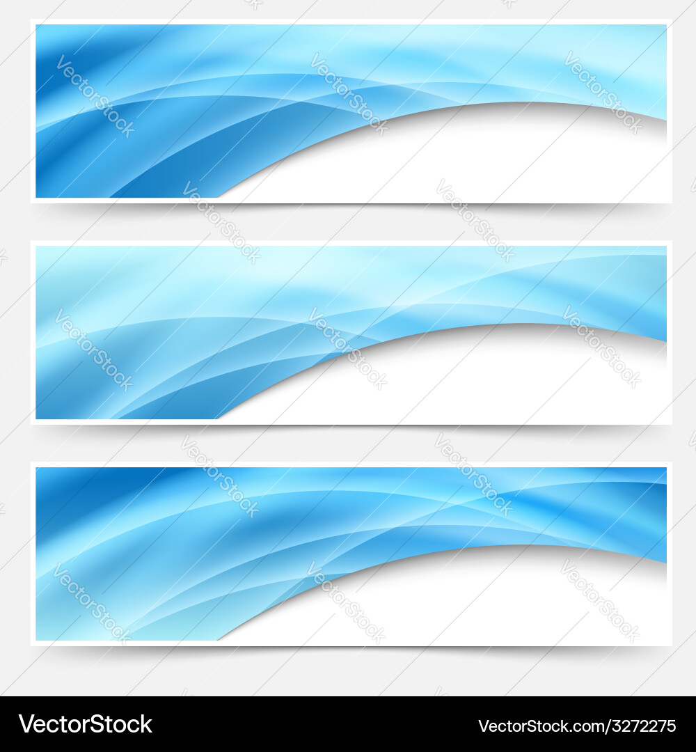 Blue glow swoosh line header footer set Royalty Free Vector