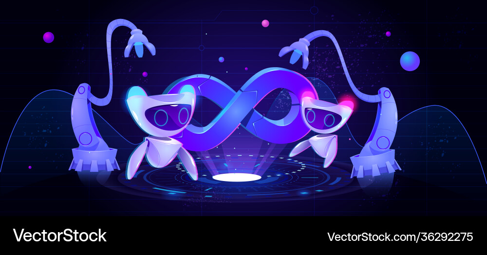 Devops development automation monitoring cycles Vector Image