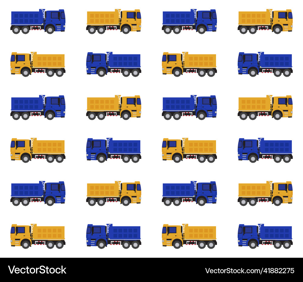 Dump truck heavy machinery vehicle pattern Vector Image